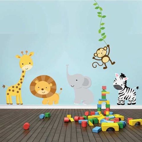 Vinilo Decorativo Kit Animales De La Selva