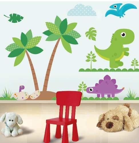 Vinilo Decorativo Kit Jungla Y Dinosaurios Completo