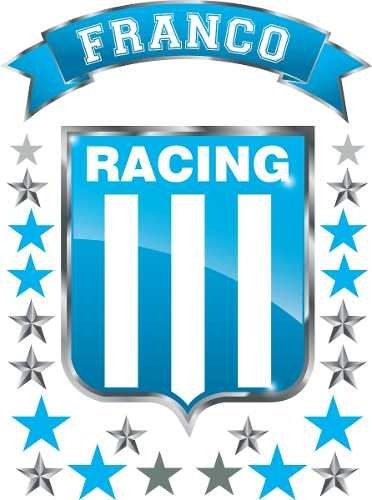 Vinilo Escudo Racing Con Tu Nombre Personalizado