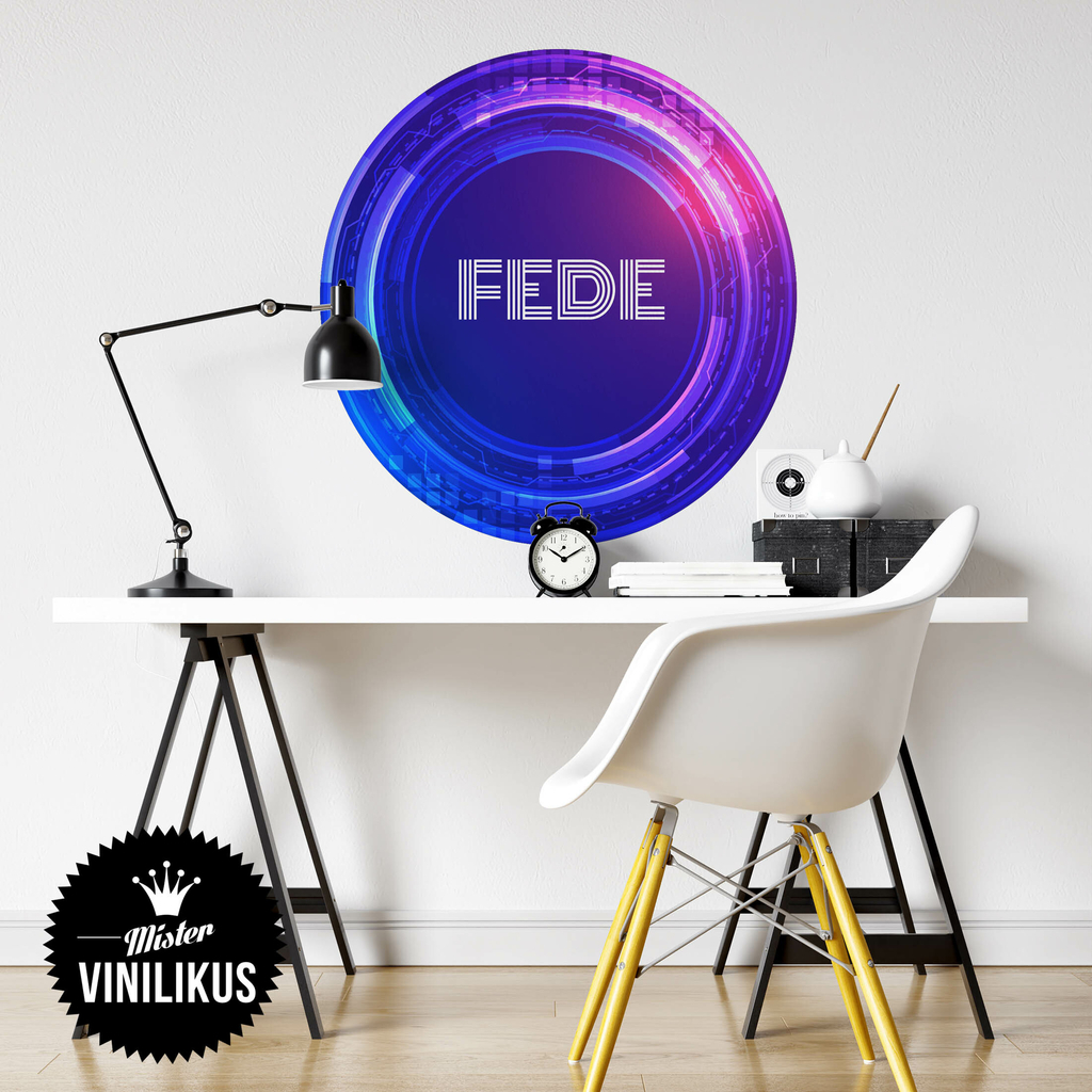 Vinilo para pared CIRCULO GAMER PERSONALIZADO XL