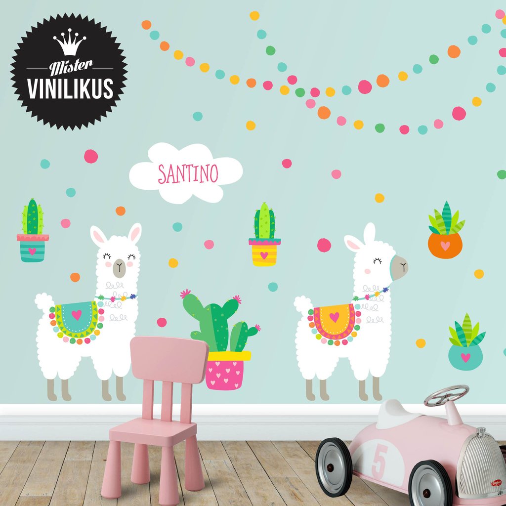 Vinilo Decorativo Llamas y cactus XL - Mister Vinilikus
