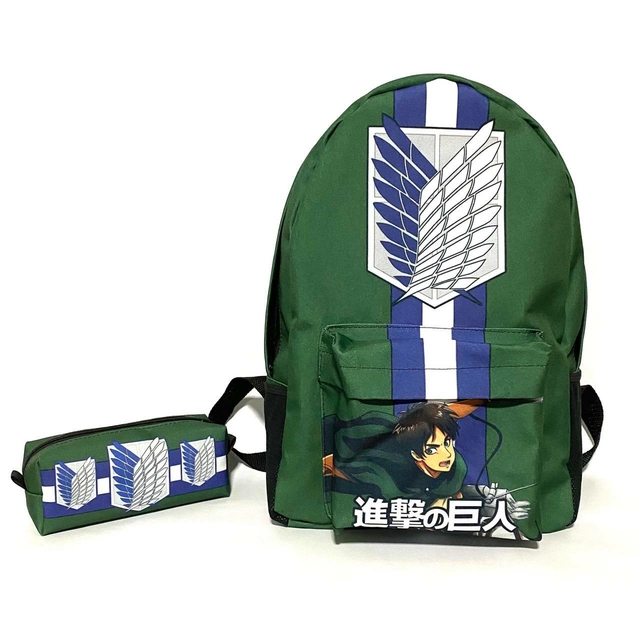 Kit mochila e estojo - Attac on titan eren yeager personagem símbolos ...