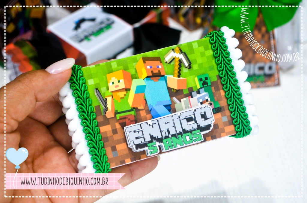 Caixa p/ KitKat Decorado - Minecraft