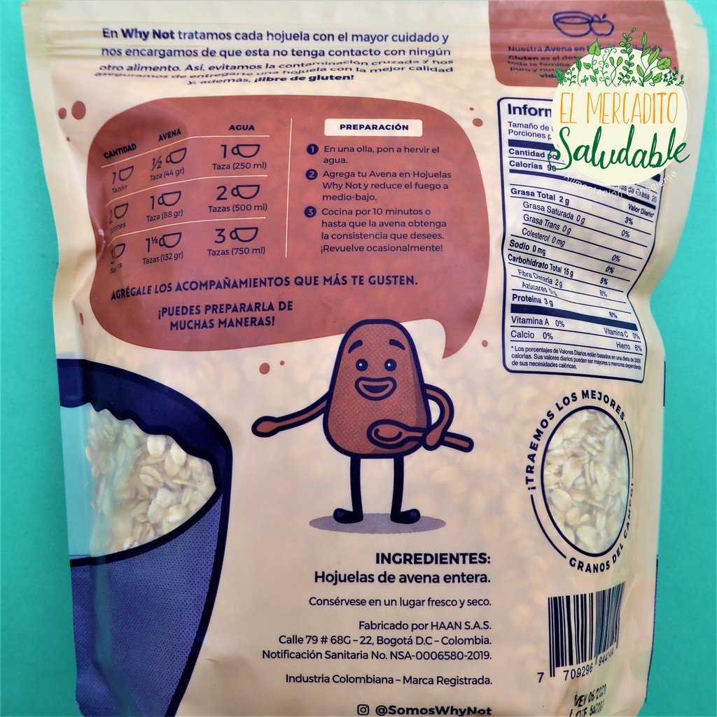 Avena libre de gluten Why Not - 1000gr