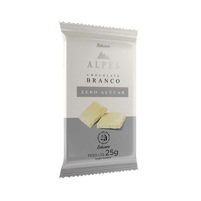 CHOCOLATE SALWARE ALPES BRANCO ZERO AÇUCAR 25G