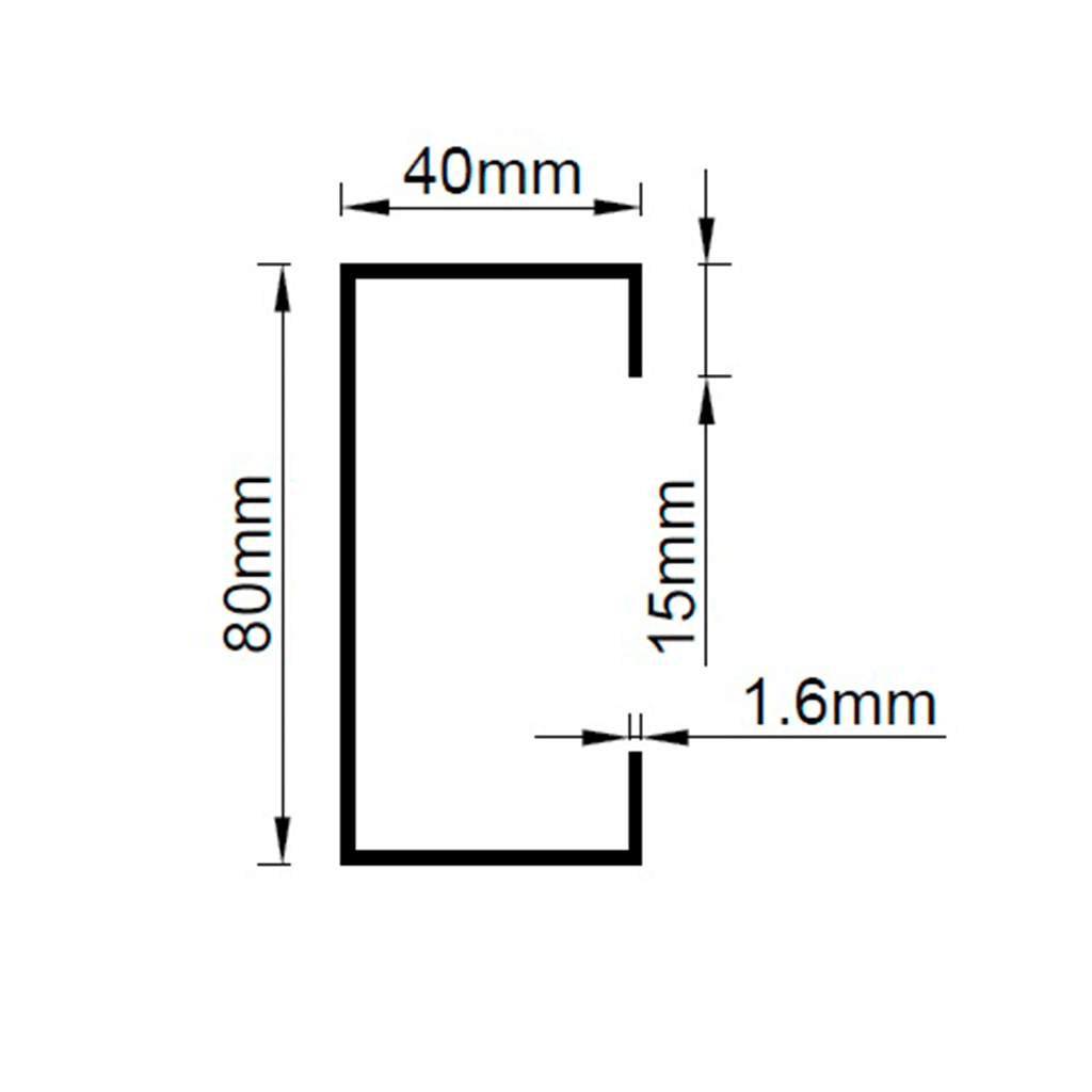 Perfil C Negro - Comprar en Hierros Líder