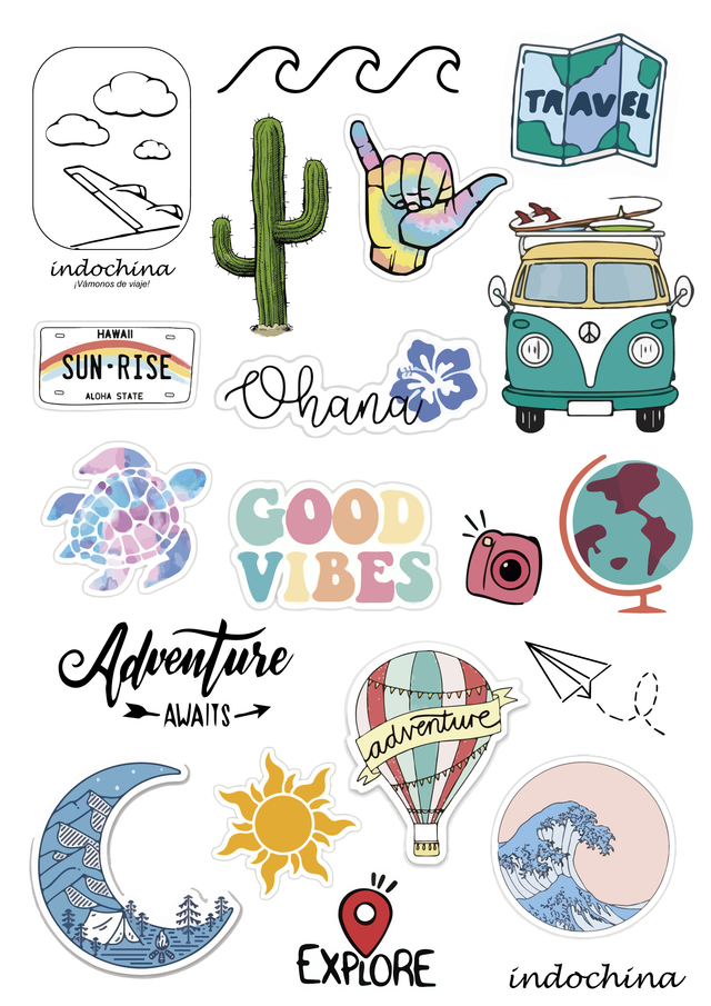 Plancha de Stickers - Comprar en Indochina Designs