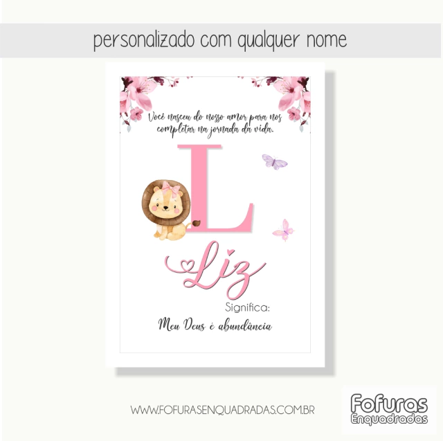 Quadro Menina Nome e Significado - Safari