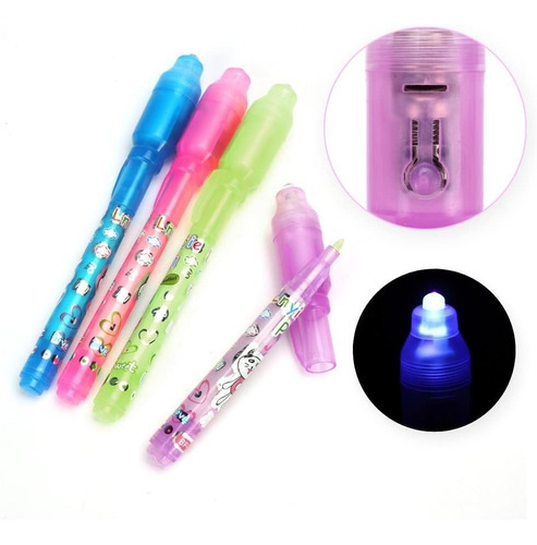 Bolígrafo tinta invisible reactiva a luz ultravioleta