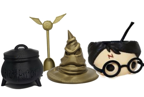 Combo Matero Harry Potter Mate, Yerbero, Azucarero y Pala
