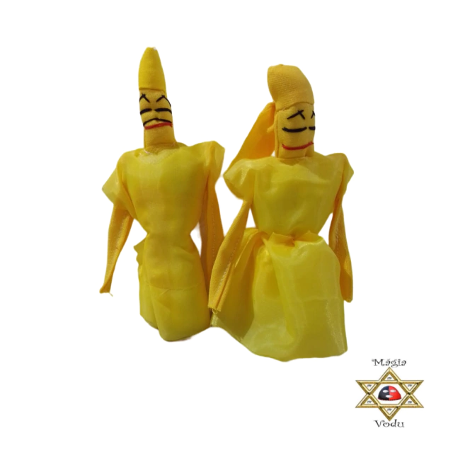 Boneco de Vulto - Casal - Cor - Amarelo - Loja do Doté