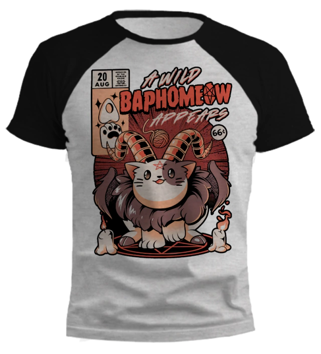 Remera Gato Demonio A Wild Baphomeow RANGLAN