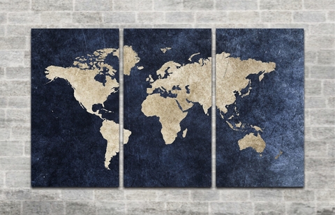 Triptico Mapamundi 1 - 150x90cm