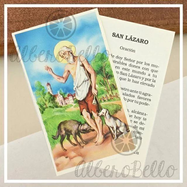 Estampa con oración de San Lázaro