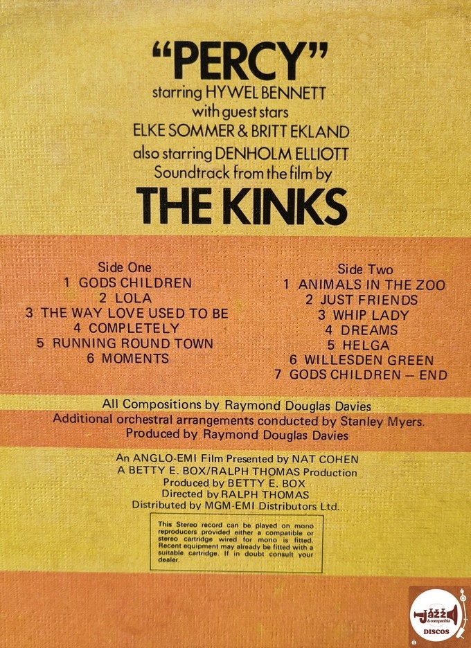 The Kinks - Percy (Imp. UK) - Jazz & Companhia Discos