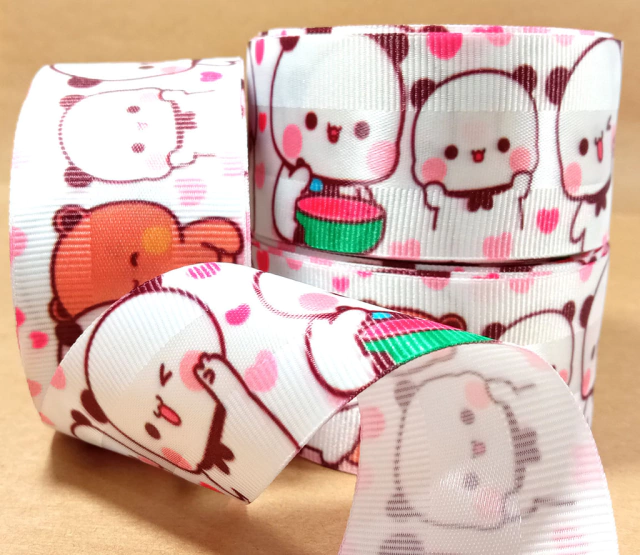 Fita de Gorgorão Ursinho Meme 38mm × 10m ref:2115-G38