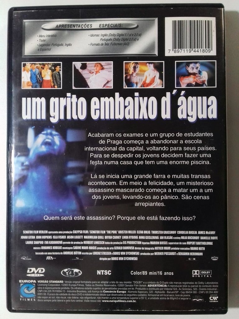 DVD Um Grito Embaixo d' água Original The Pool Kristen Miller Isla ...