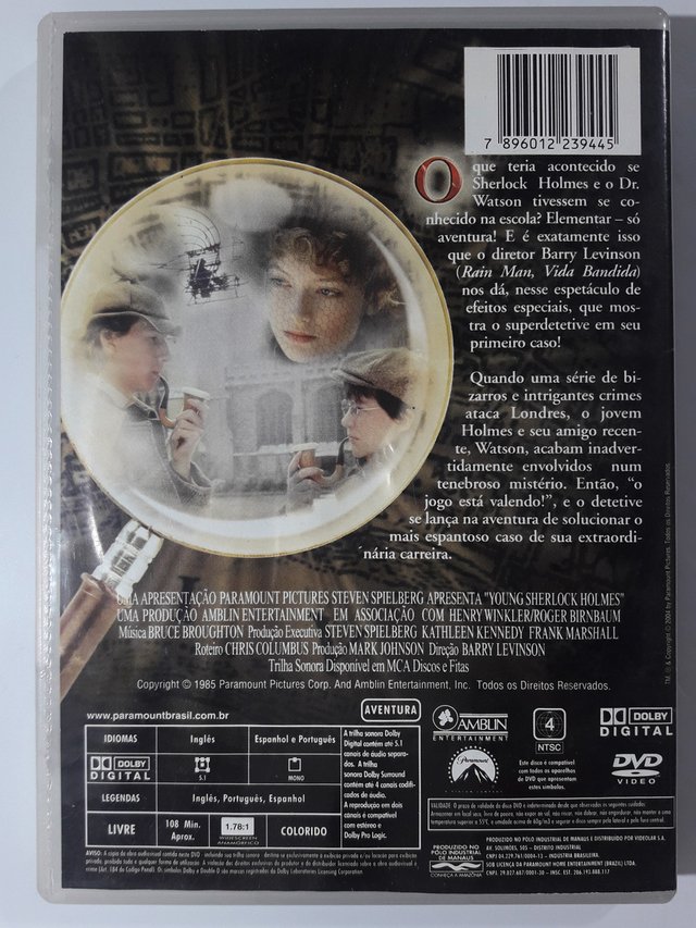 DVD O Enigma da Pirâmide Original Young Sherlock Holmes Steven ... DVD O Enigma da Pirâmide Original Young Sherlock Holmes Steven ...