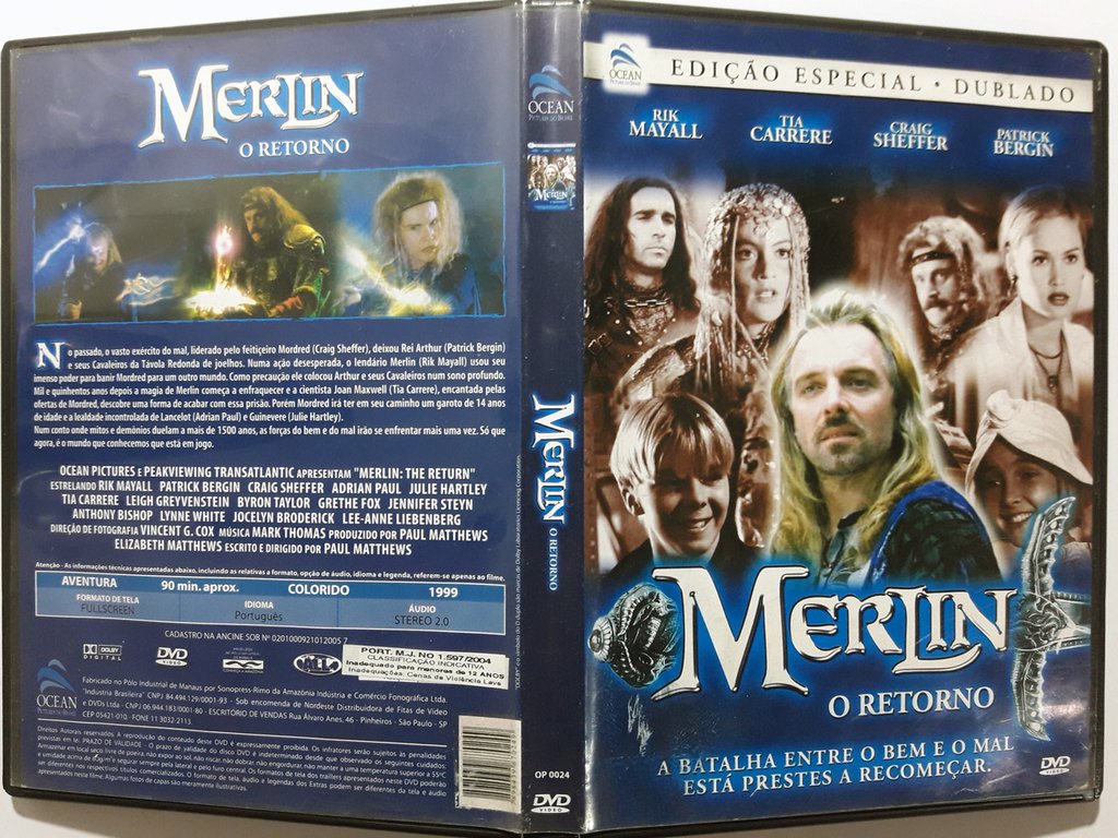 DVD Merlin O Retorno Original Rik Mayall Tia Carrere Craig Sheffer ...