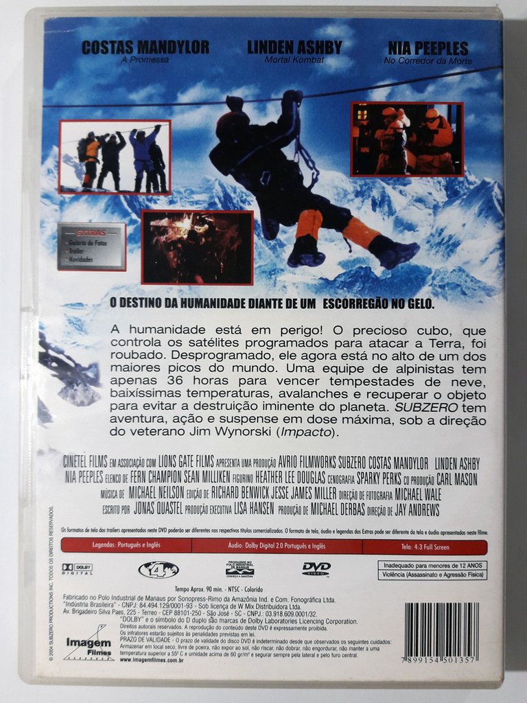 DVD Subzero O Inferno Nunca Foi Tão Frio Costas Mandylor Linden Ashby ...