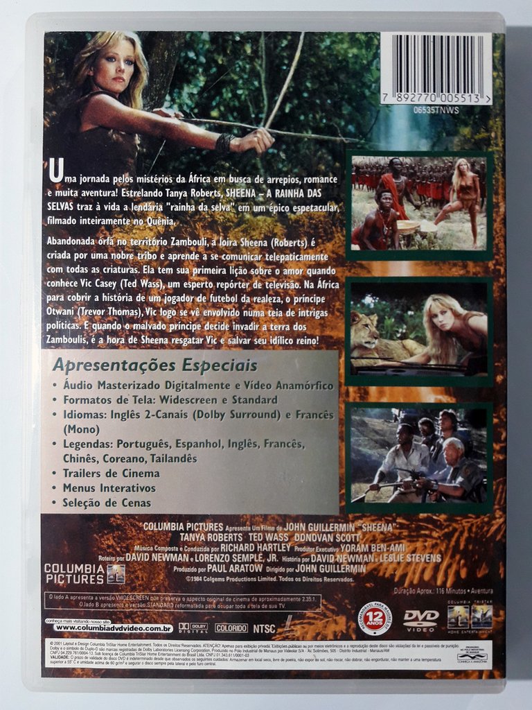 DVD Sheena A Rainha Das Selvas Tanya Roberts Nick Brimble Original