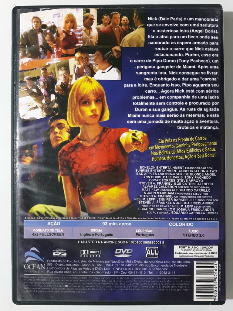 DVD Fuga Explosiva Suicide Blonde Dale Paris Angel Boris Tony Pacheco ...