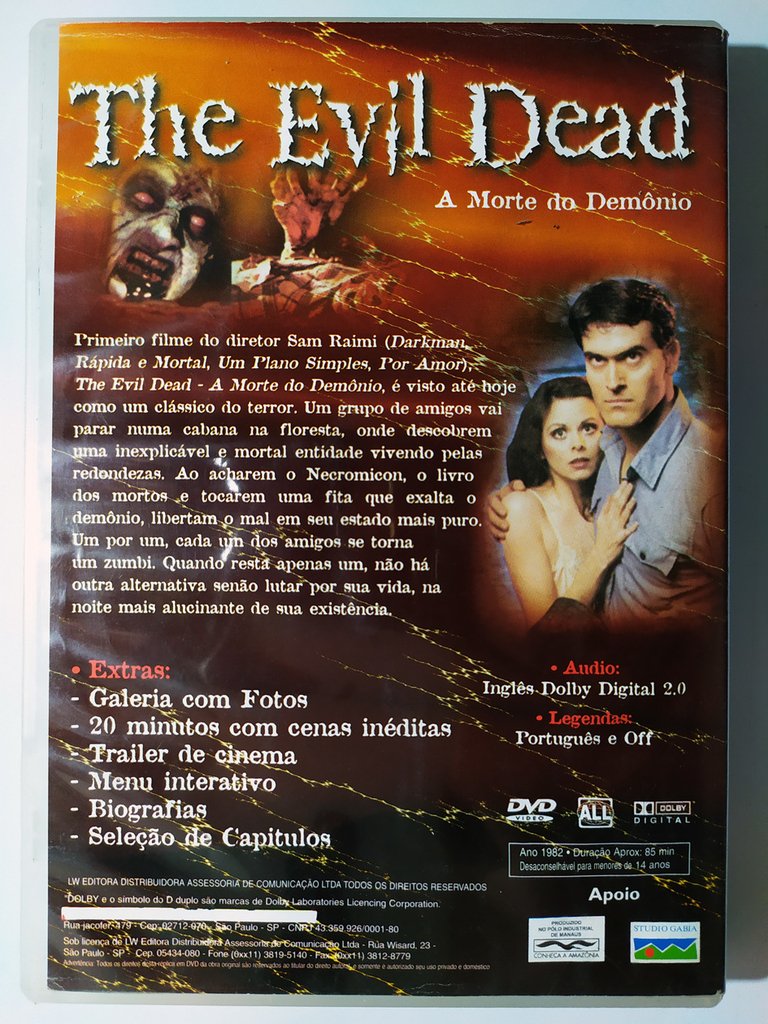 DVD The Evil Dead A Morte do Demônio Sam Raimi 1981 Original