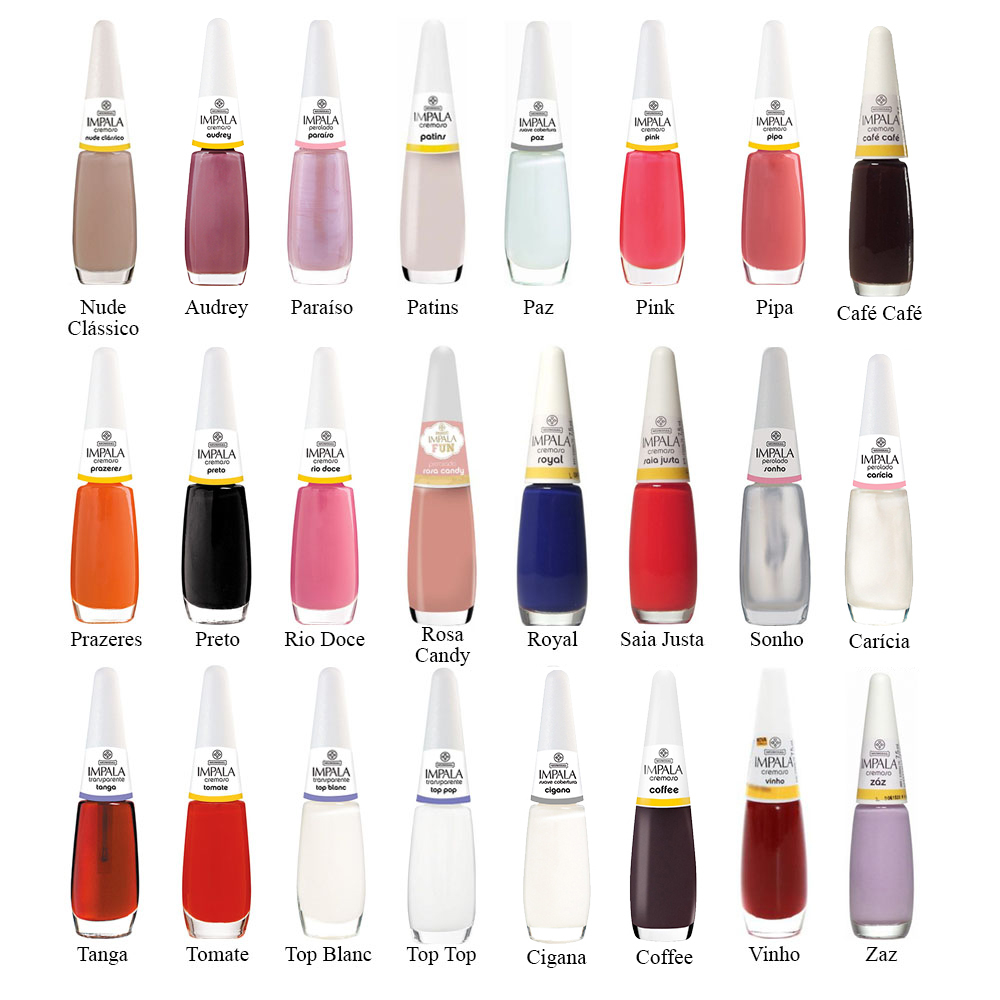 Kit Esmaltes Impala Coleção regular 10 Cores para escolher