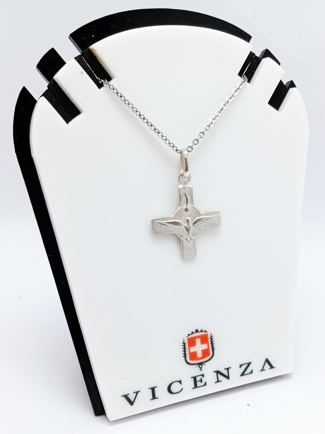 Cruz Espíritu Santo - Plata Blanca 925 - 20mm