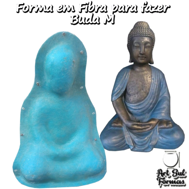 Forma de Fibra e Silicone para fazer Buda M