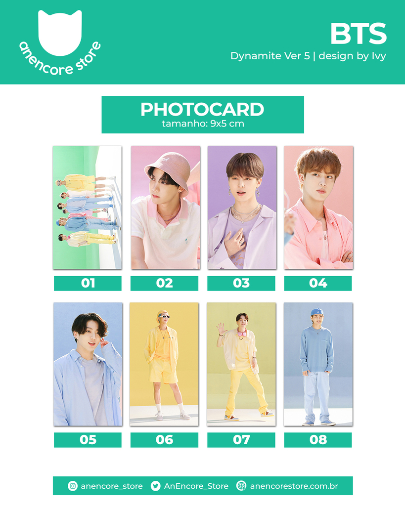 Photocards BTS - Dynamite Ver 5 - An Encore Store