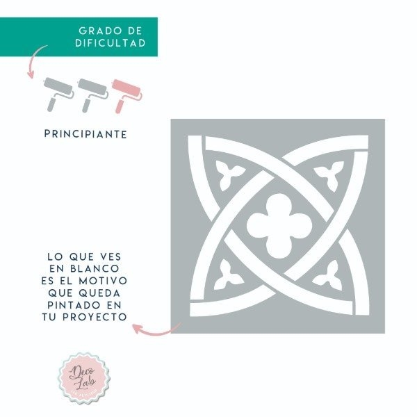 Plantilla Stencil Modelo TREBOL CELTA 15x15 - Decox2lab