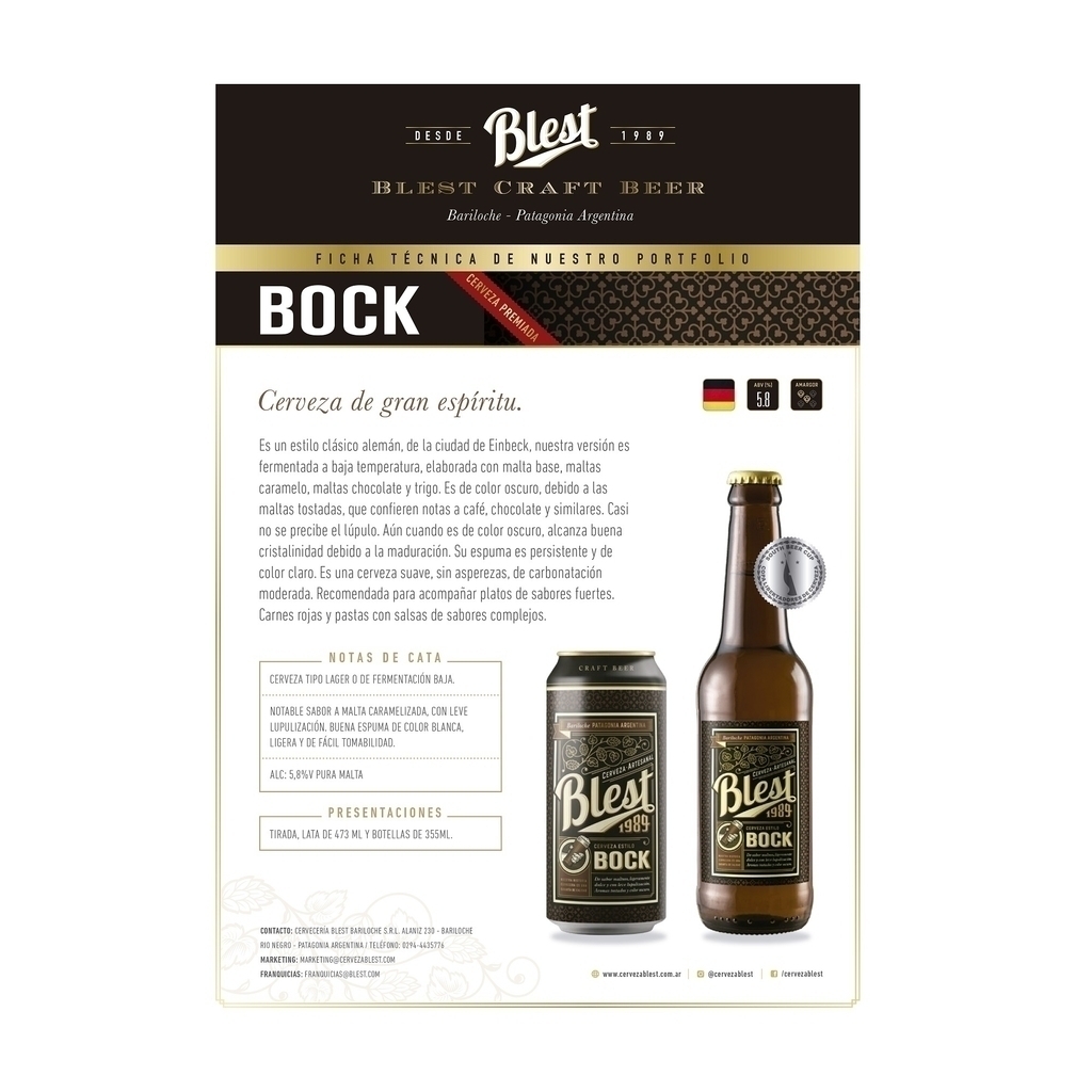 Cerveza Blest 1989 Bock Lata 473ml