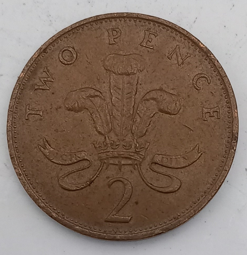 Reino Unido 2 pence, 1989 - Bronze - Moedas e Cédulas