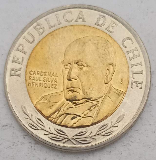 Chile 500 pesos, 2021 - Bimetálica - Moedas e Cédulas