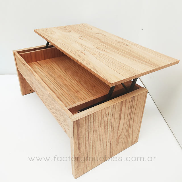 Mesa Ratona Living Elevable Factory Enchapado Paraiso Laqueado