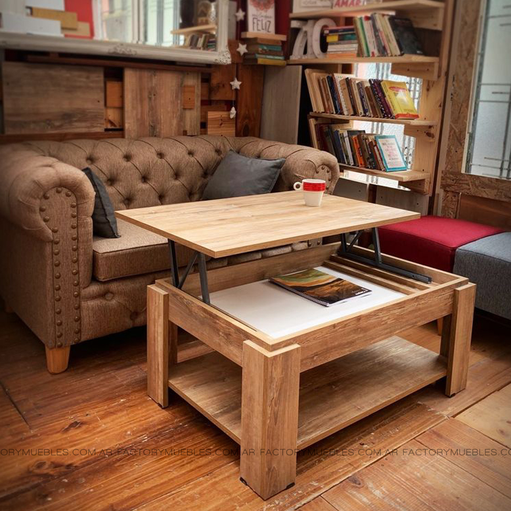 Mesa Ratona Elevable Modelo Luna diseño Moderno Factory Muebles