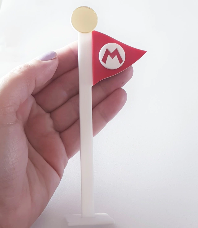 Mastro Bandeira Super Mario (13cm) - Bora Luxar
