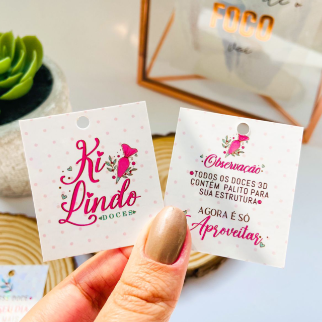 Mini tag | laminação holográfica - MONAVIE DESIGN