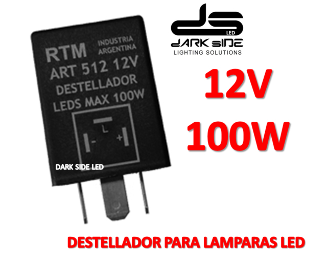Relay Destellador para Led, 12 Volts, 100w, 3 Terminales, DS-RTM512