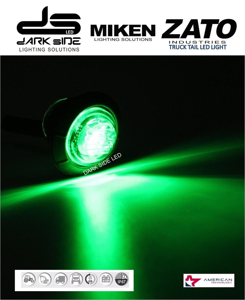 FARO LED VERDE TIPO BOTÓN, PARA EMBUTIR, LED SMD, ZATO DS-TY01 VERDE