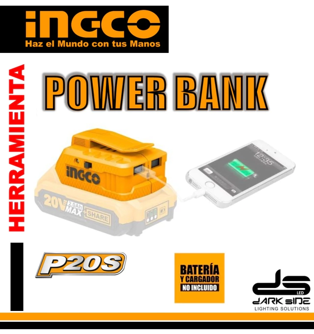 POWER BANK BATERIAS CARGADOR USB 20V (S/BATERIA S/CARGADOR), DS-CUCLI2001