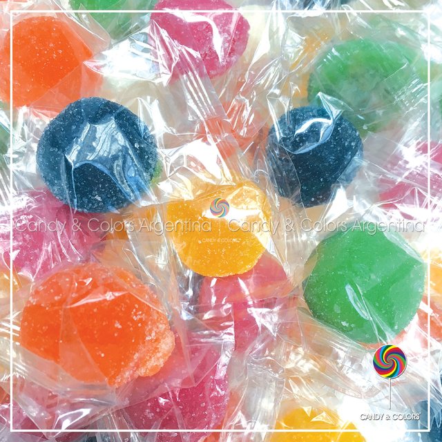 20 un. Bombones de fruta - surtido multicolor - envueltos individuales ...