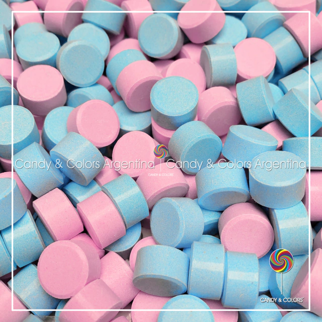 1 kg Pastilla pastel frutal - rosa con celeste