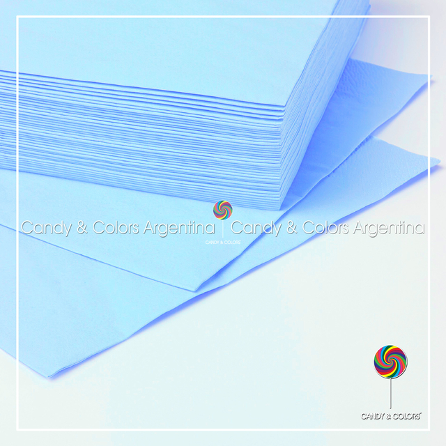 20 x Servilleta tissue lisa - celeste