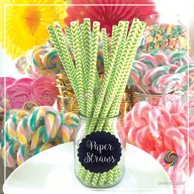 Sorbetes de Papel x 25 unidades - verde manzana y blanco - cefrón