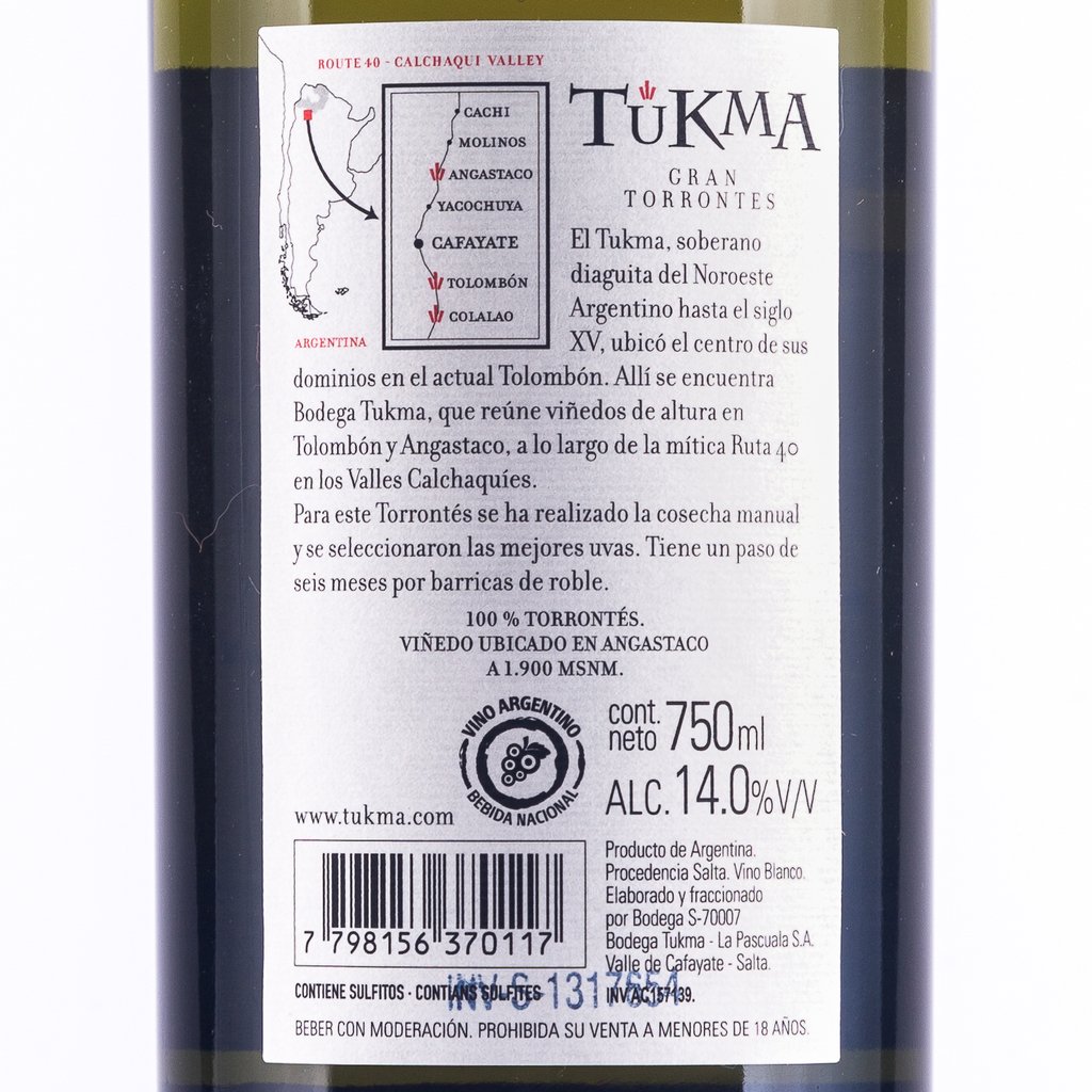 Tukma Gran Reserva Torrontés - Vinos del Norte