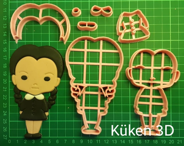Cortante merlina collage 12cm miercoles wednesday addams