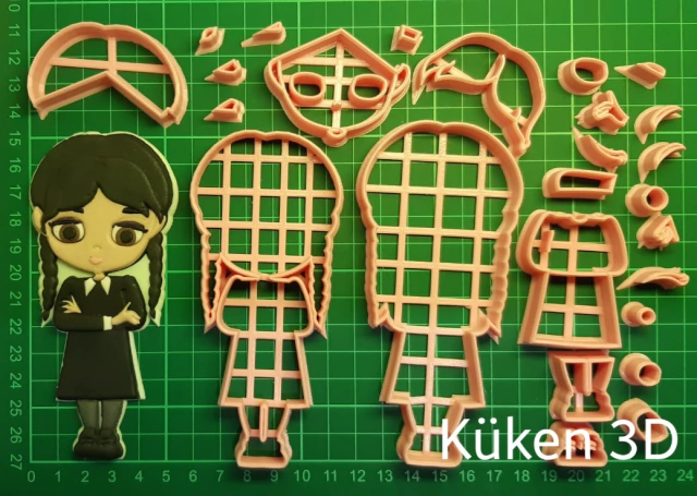 Cortante merlina collage 12cm miercoles wednesday addams mod4