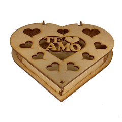 Caja Circular Con Frase Te Amo Fibrofacilmania